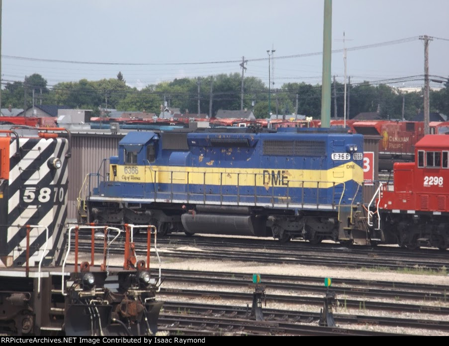 DME SD40-2 6366 at the Winnipeg Yard